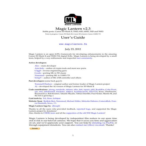 Magic lanternUser guide | PDF