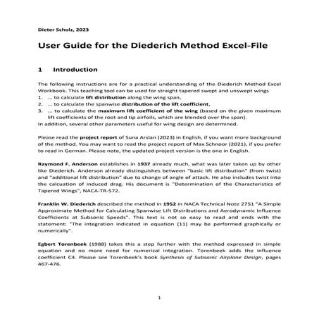User guide for the Diederich Method Excel-File | PDF