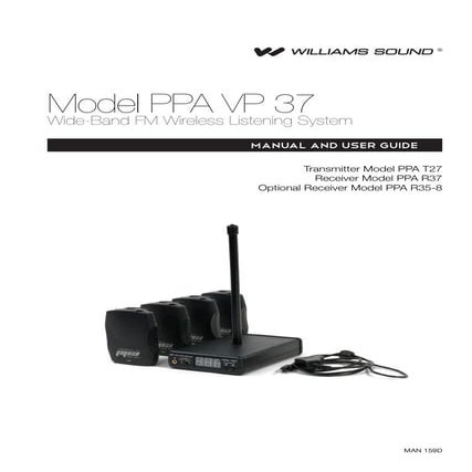 User guide for ppa vp 37 wireless listening system | PDF