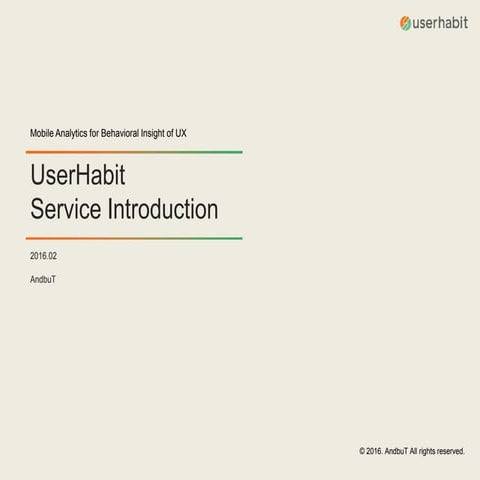 [Mobile Analytics] Introduction to UserHabit | PPTX