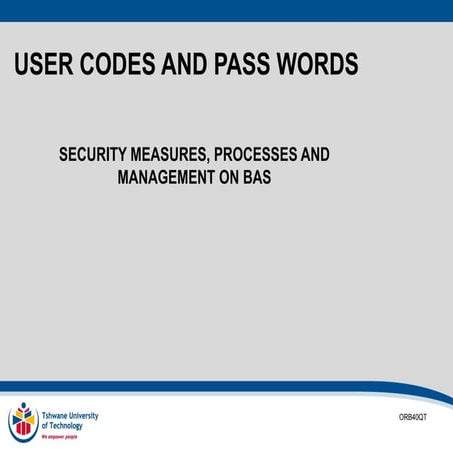 User id and passwords | PPTX | Technology & Computing