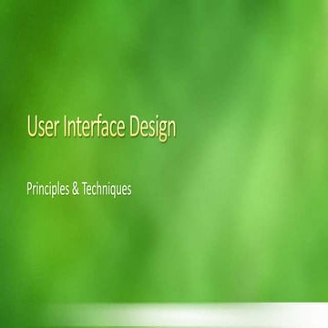 User interface design | PPT
