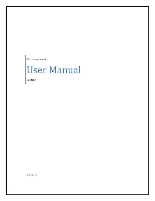 Sample User Manual | PDF