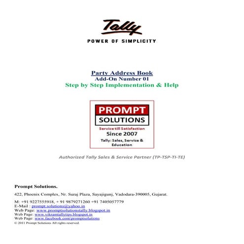 Party's Address Book in Label or Column Format (English) | PDF