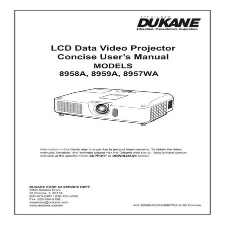 User manual dukane 8957,8958, 8959 | PDF