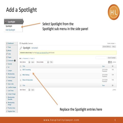 User manual hl_wp_user_add_spotlight | PPT