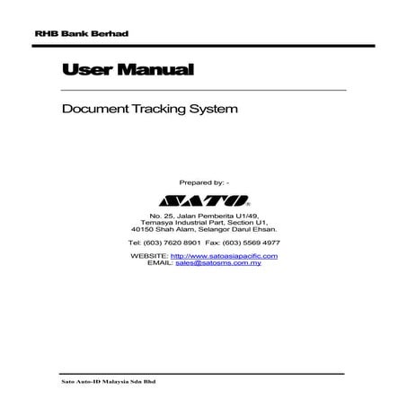 RHB SE User Manual Draft | DOC