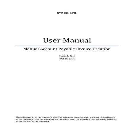 Sample Oracle Payable User Manual | PDF