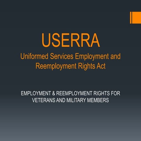 USERRA for Veterans and RC Servicemembers | PPTX