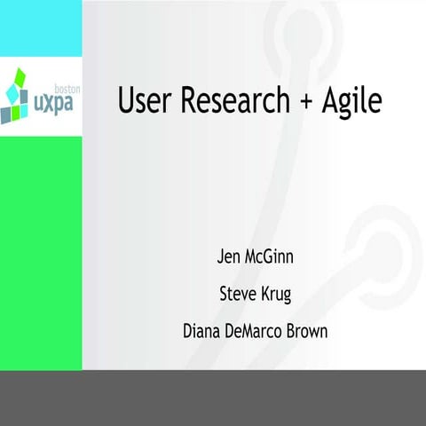 User research + agile = RITE+Krug | PPTX