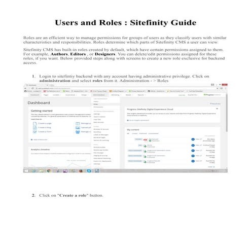 Users and roles sitefinity guide | ODT