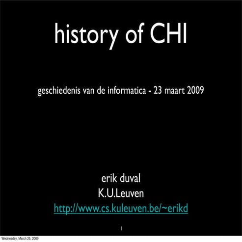 History of CHI (Human-Computer Interaction) | KEY