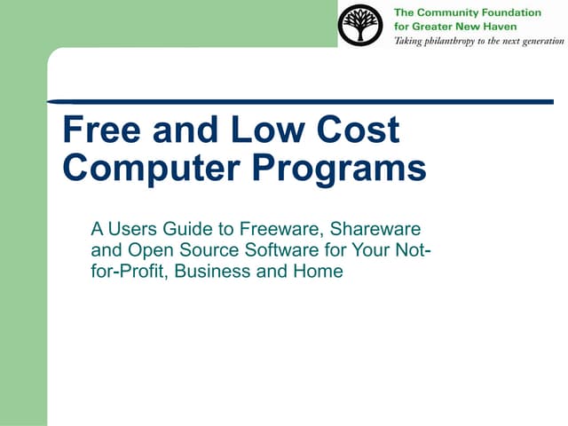 Users Guide To Freeware Shareware And Open Source Software Ppt