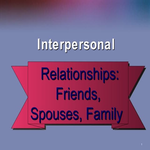 Relationships: Friends, Spouses, Family | PPT