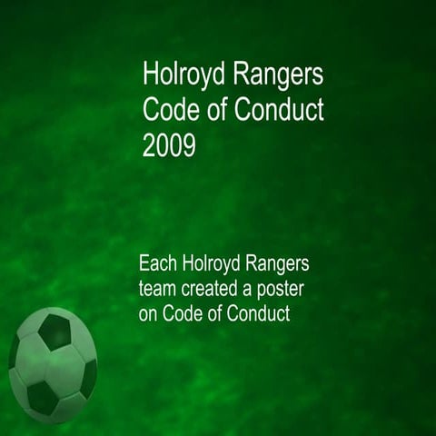 Holroyd Rangers Soccer Club Code of Conduct 2009 | PPT