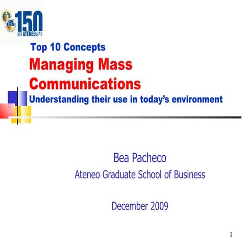Top 10 Concepts: Ch18 Managing Mass Communications | PPT