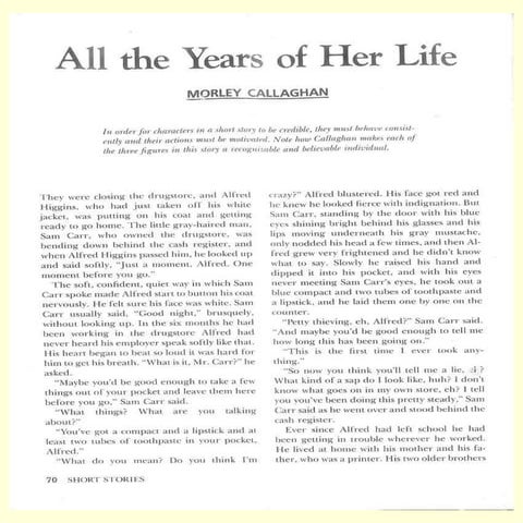 All the Years of Her Life | PPT