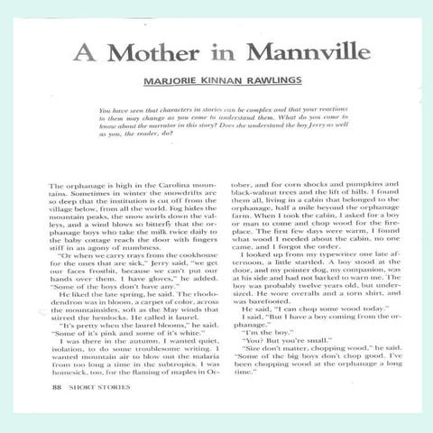A Mother in Manville | PPT