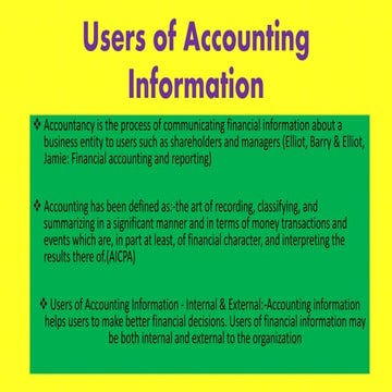 Users of accounting information (Dharmendra singh) | PPTX