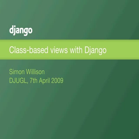 Class Based Views With Django Ppt