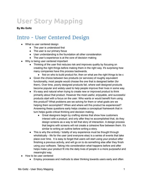 User Story Mapping for UX | PDF