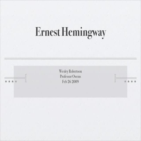 Ernest Hemingway | PDF