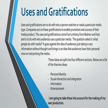 Uses and gratifications | PPT