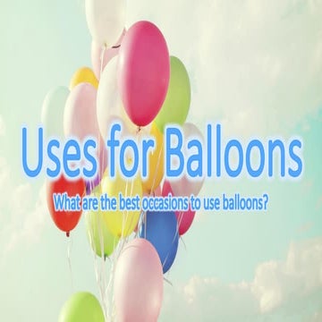 Uses for Balloons | PDF