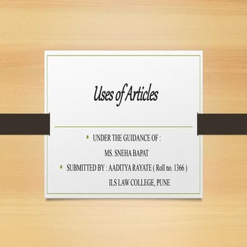 Uses of Articles Presentation ILS Pune.pptx