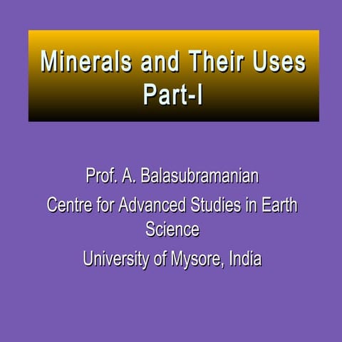 Uses of minerals native elements part-1 | PPT