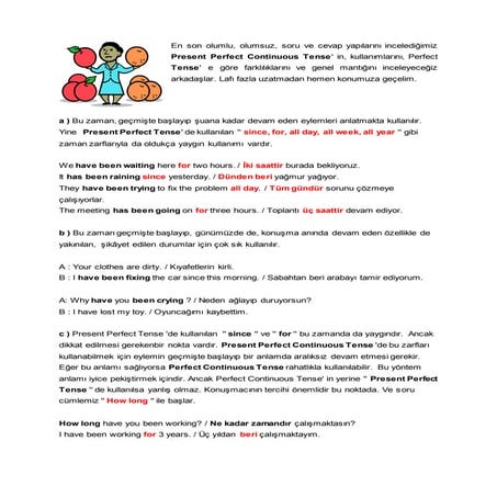 Uses of present perfect continuous tense | PDF
