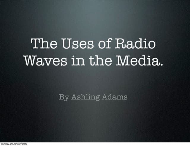 Radio Waves presentation | PPT