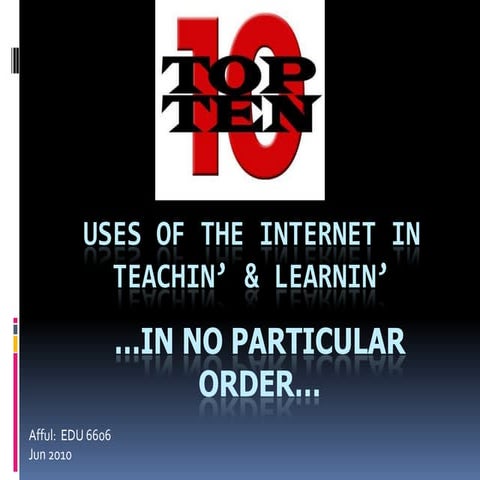 Uses of the internet in teachin’ & | PPTX