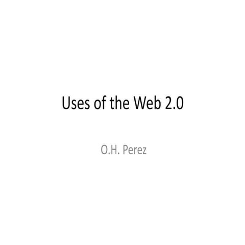 Uses of the web 2 | PPTX