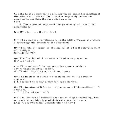 The Space Case (Drake) Equation | PPTX