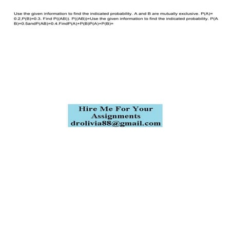 Use the given information to find the indicated probability.pdf