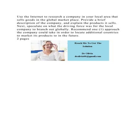 Use the Internet to research a company in your local area that sells.docx