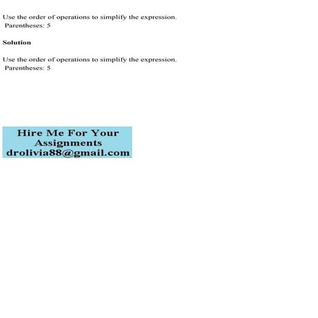 Use the order of operations to simplify the expression. Parenthese.pdf