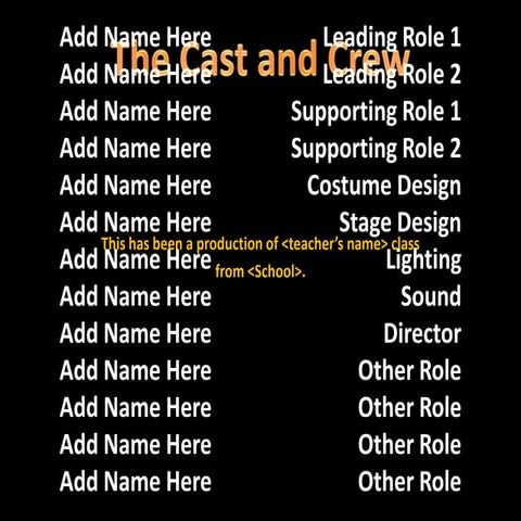 Use The Rolling Credits Slide Template To End A Group Presentation ...