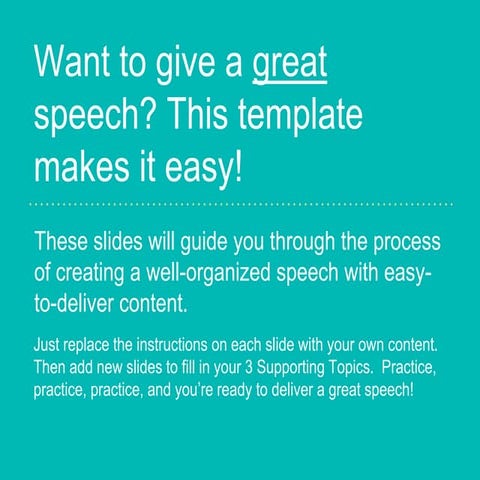 Use This Powerpoint Template to Give a Great Business Speech | PPTX