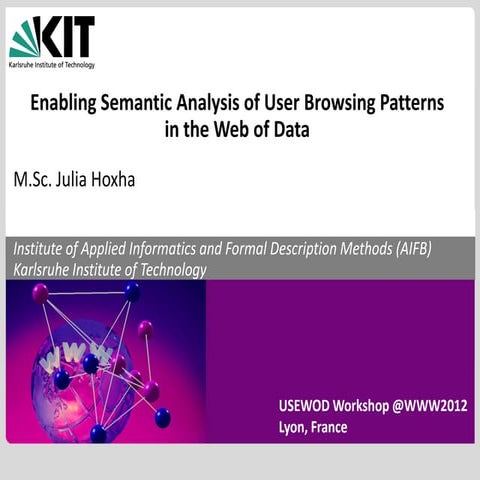 Semantic Analysis of User Browsing Patterns in the Web of Data @USEWOD, WWW2012 | PPT