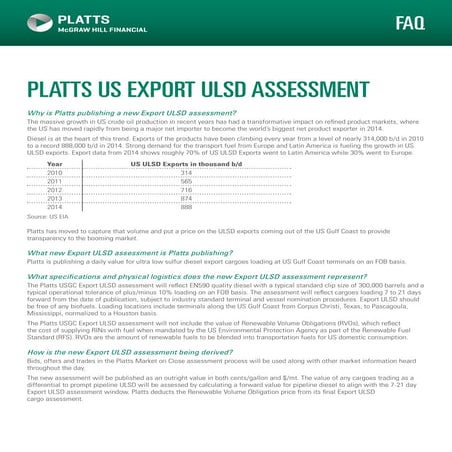 Us export ulsd_assessment PLATTS | PDF