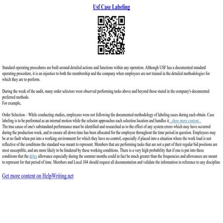 Usf Case Labeling | PPT