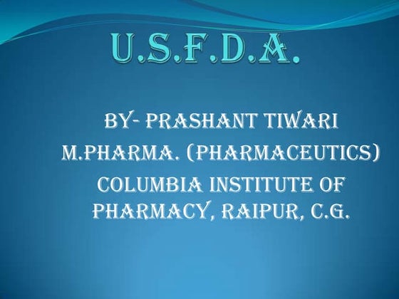 Overview of the FDA | PPT