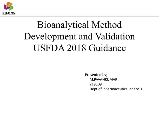 Bioanalytical Method Validation | PDF
