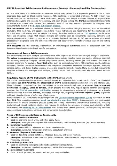 Key Design Considerations and FDA 510k Pre-Market Submission Guidelines ...