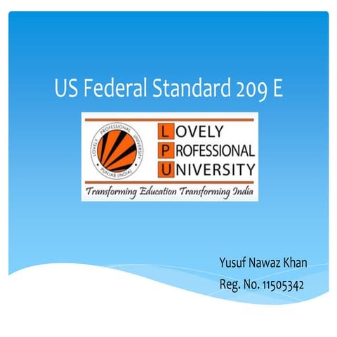 Us federal standard 209 E | PPTX