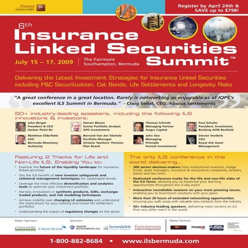 6th Insurance Linked Securities Summit | PDF | Stocks and Bonds ...