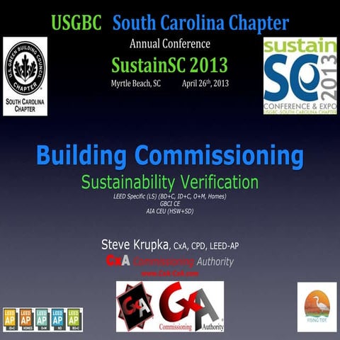 USGBC SC Chapter-SustainSC 2013_Building Commissioning - Sustainability ...