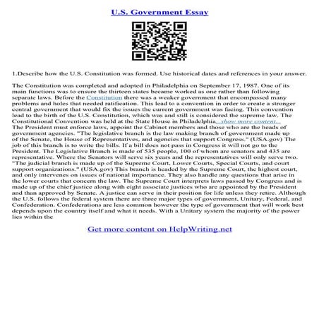 Us Government Essay | PDF